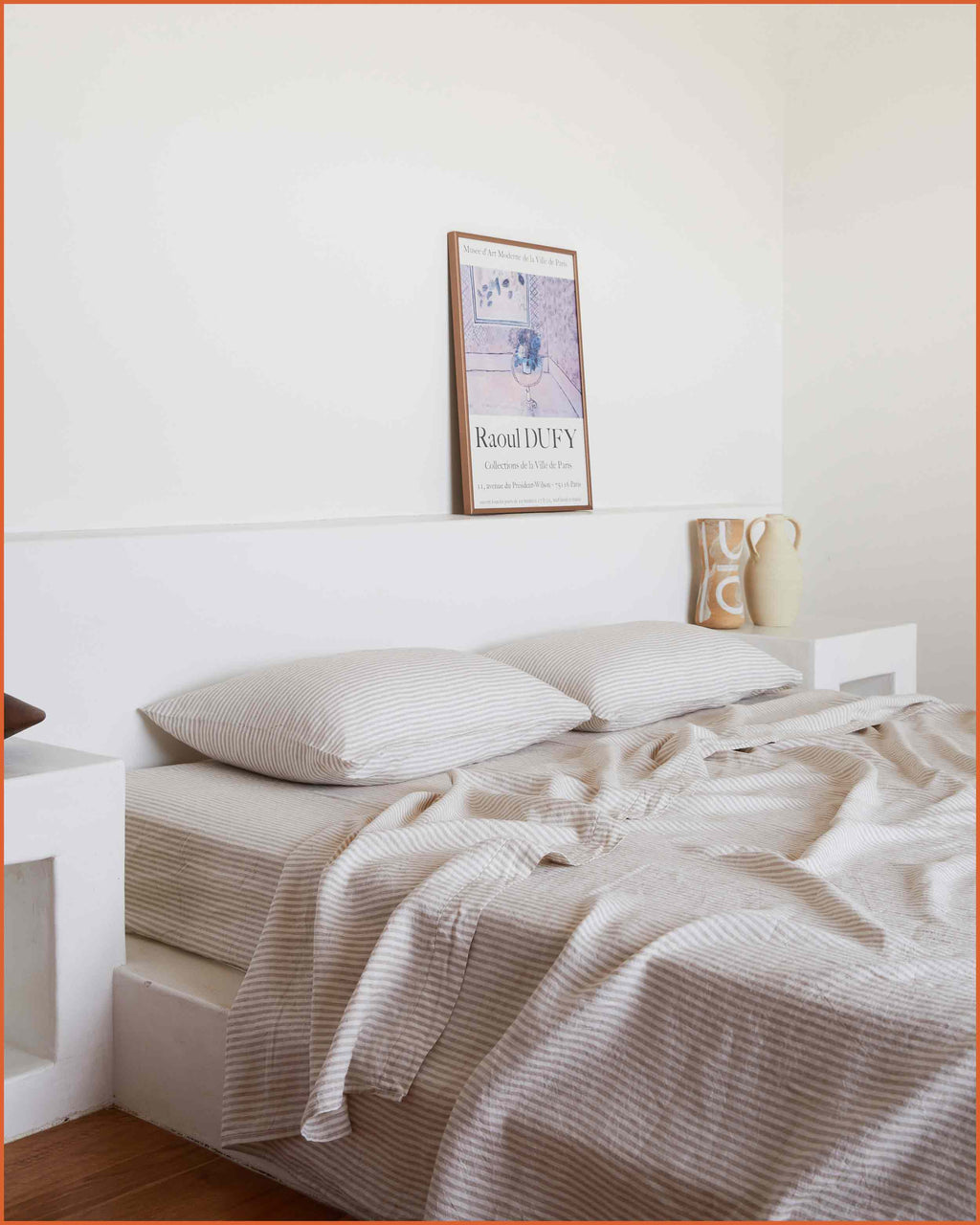 SHEET SET · FLAX STRIPE · DOUBLE – OF·THE·SUN